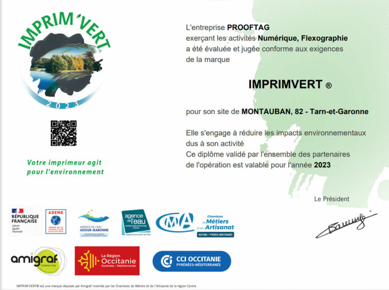 Imprim’vert - Prooftag